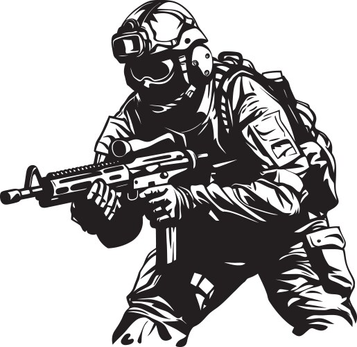 Shadow ops insignia black combat soldier Vector Image