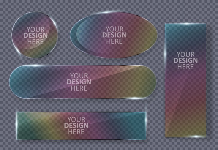 Transparent glass effect web banner with copy Vector Image