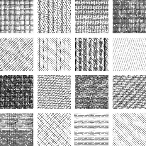 Pen hatch grunge textures set Royalty Free Vector Image