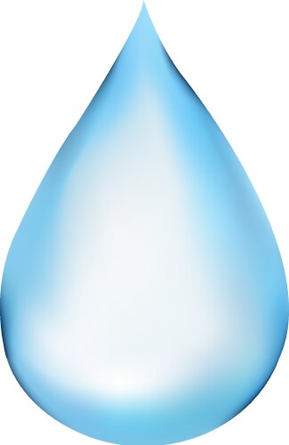 Blue shiny water drop Royalty Free Vector Image