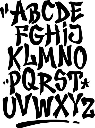 Hand lettering graffiti font with decorations Vector Image