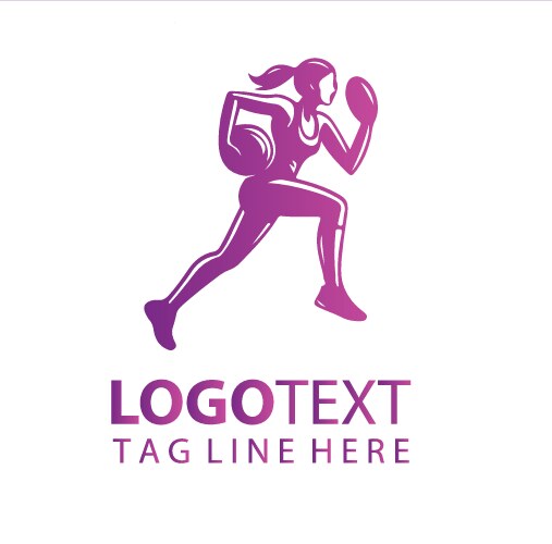 Running women logo Royalty Free Vector Image - VectorStock