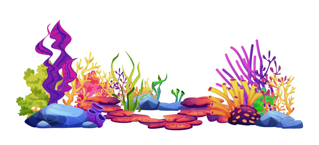 Background with ocean bottom corals reefs Vector Image