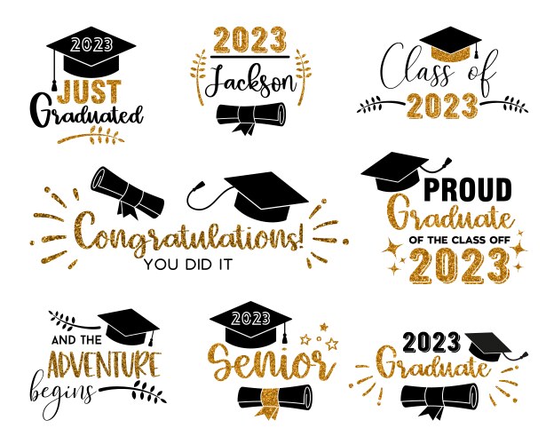 Graduation congratulations at school university Vector Image