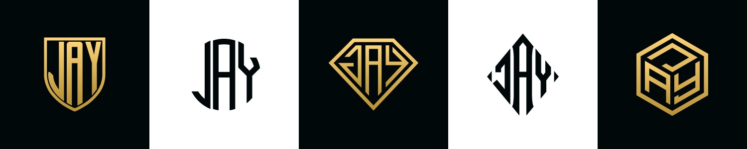 Initial letters jas logo designs bundle Royalty Free Vector