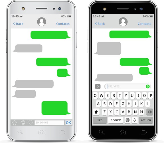 Message text box mobile phone screen Royalty Free Vector