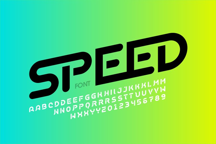Speed style font Royalty Free Vector Image - VectorStock