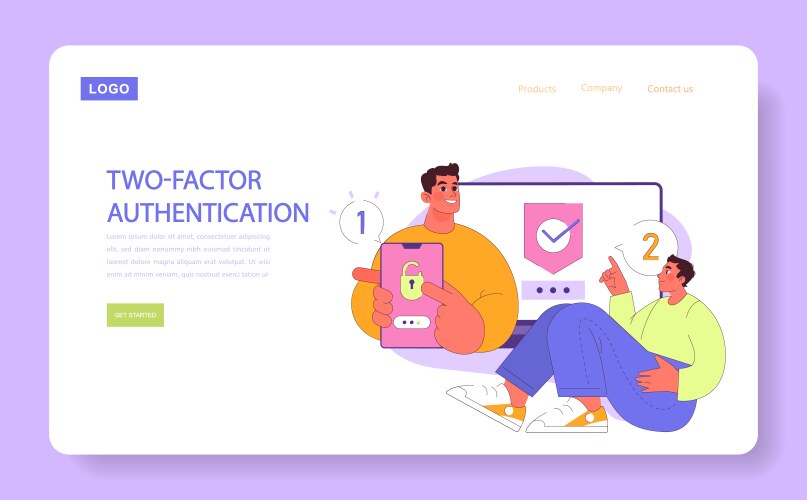 Two-factor authentication profile and account Vector Image