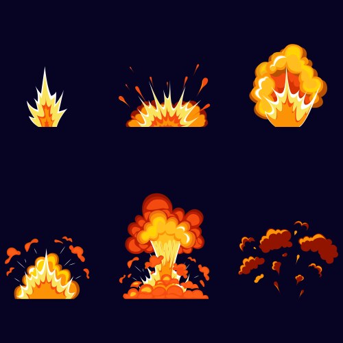 Cartoon explosion effect with smoke Royalty Free Vector