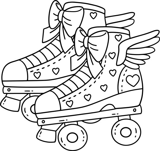 Roller skate isolated coloring page for kids Vector Image