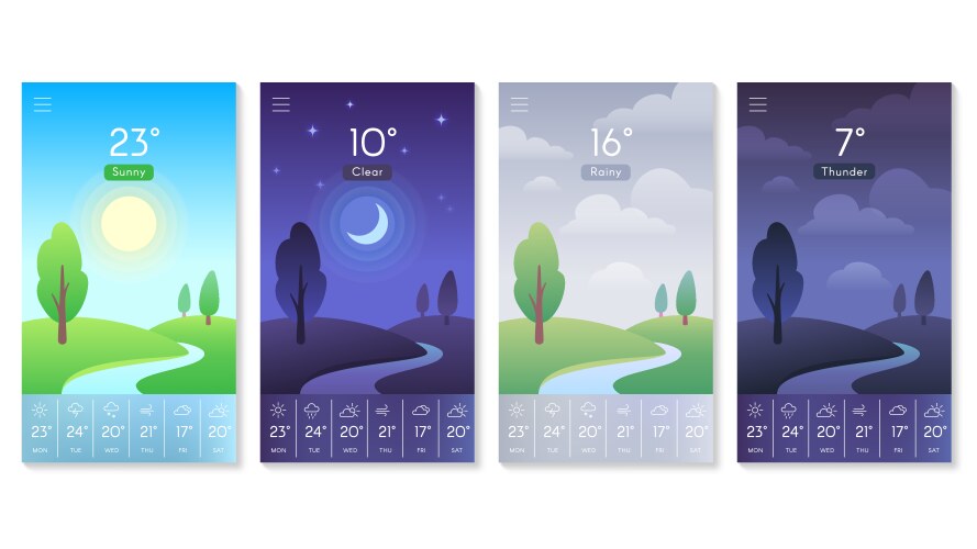 Day night app morning and evening sky nature Vector Image