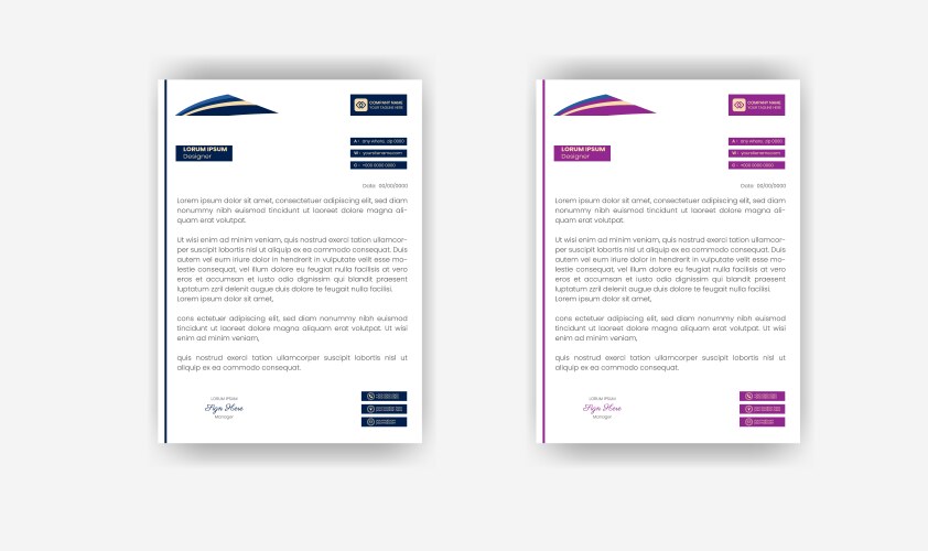 Smart letterhead design teplet Royalty Free Vector Image