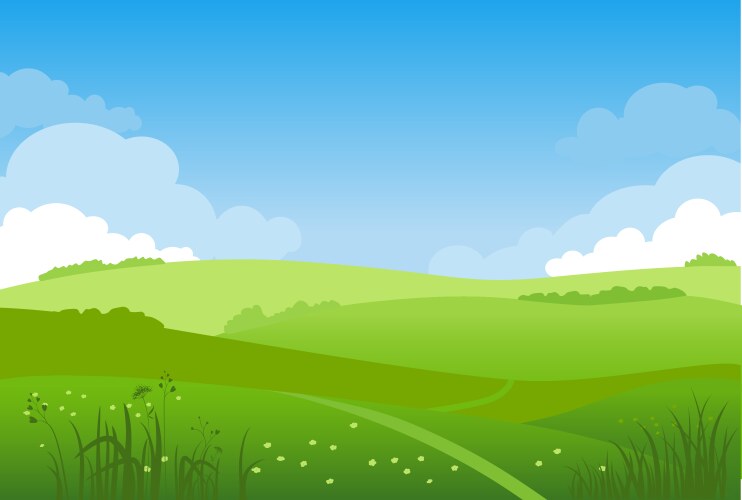 Cartoon spring landscape Royalty Free Vector Image