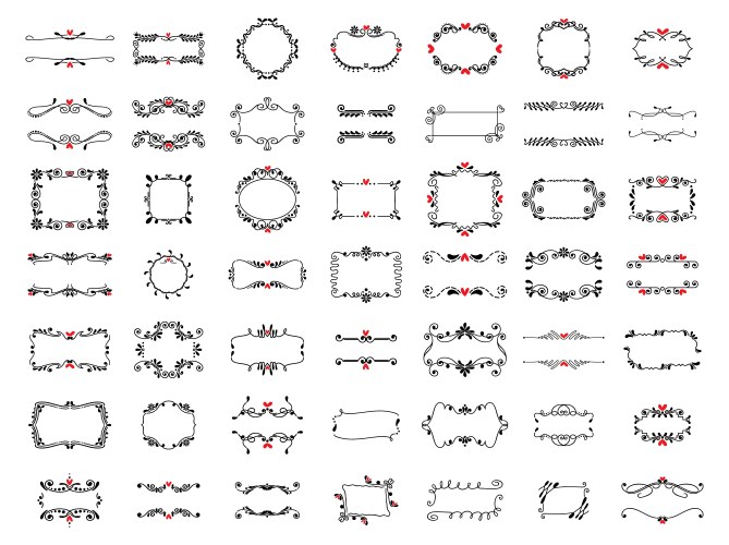 Border and frame collection set Royalty Free Vector Image