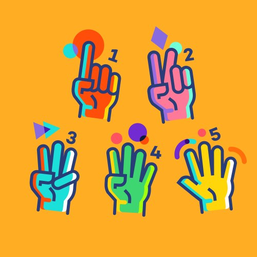 Kids Hands Gesture Numbers Vector Images (over 340)