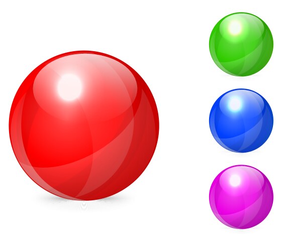 Collection of colorful glossy spheres Royalty Free Vector