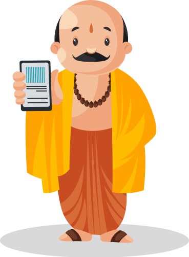 Indian pandit cartoon Royalty Free Vector Image