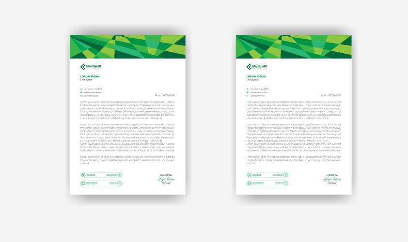 Smart letterhead design teplet Royalty Free Vector Image
