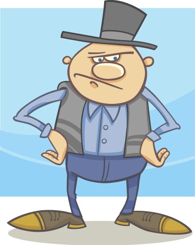 Cartoon old man leaning on a cane Royalty Free Vector Image
