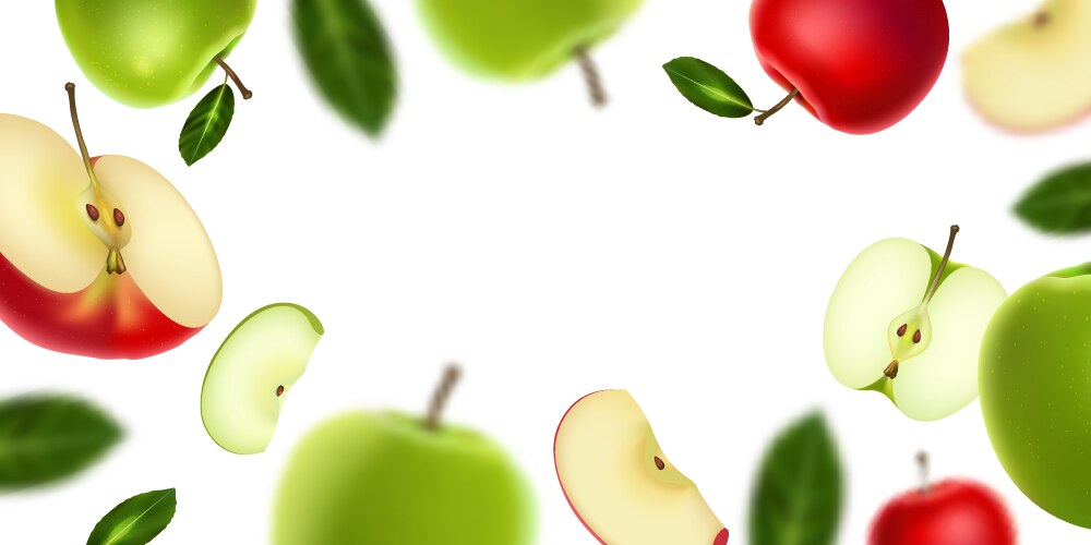 Realistic apple set Royalty Free Vector Image - VectorStock