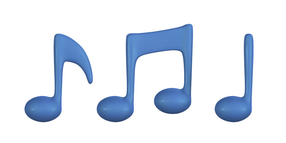 3d music note for concept design in plastic Vector Image