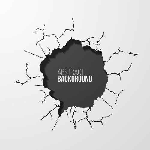 Crack in surface broken glass cracked hole Vector Image