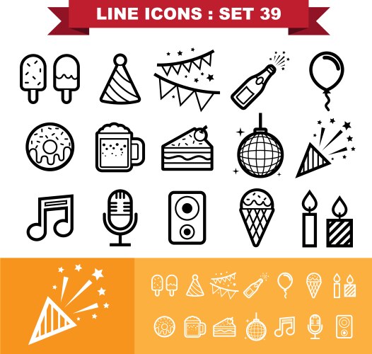 Thin line icons set Royalty Free Vector Image - VectorStock