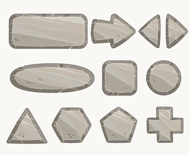 Ancient stone signboards rock tablets Royalty Free Vector