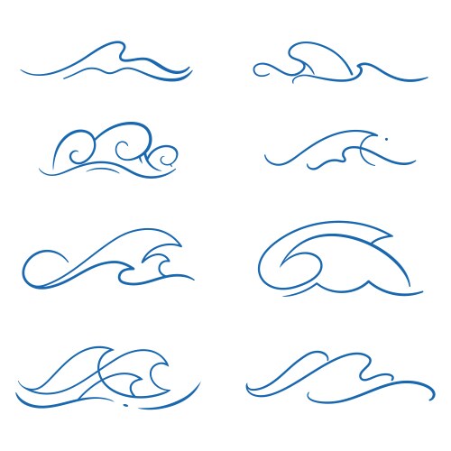 Dolphine logo templates set nautical design Vector Image