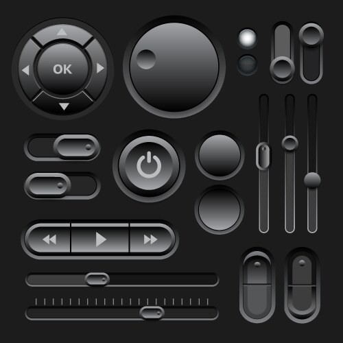 Gray web ui elements design Royalty Free Vector Image