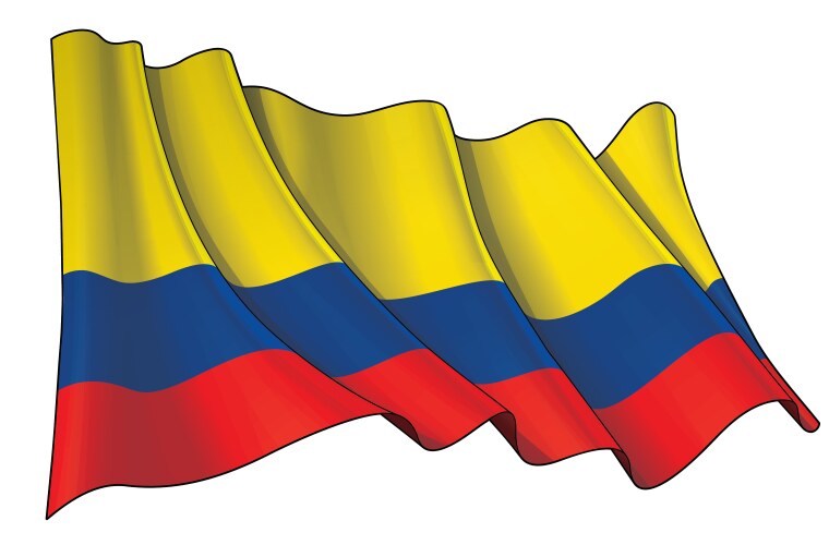 Colombian Flag Waving Royalty Free Vector Image