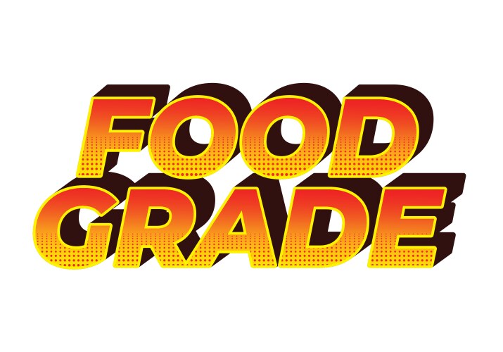 Food grade text effect in 3d style with good Vector Image