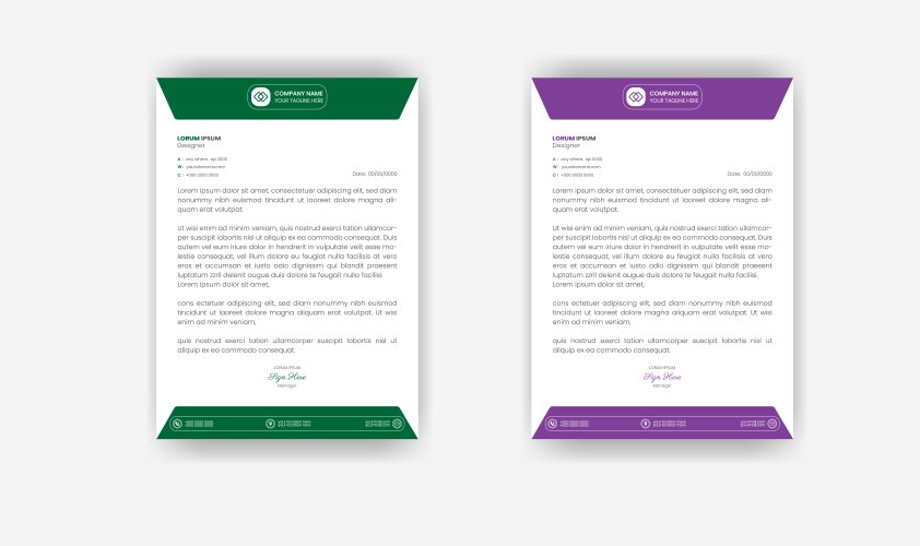 Smart letterhead design teplet Royalty Free Vector Image