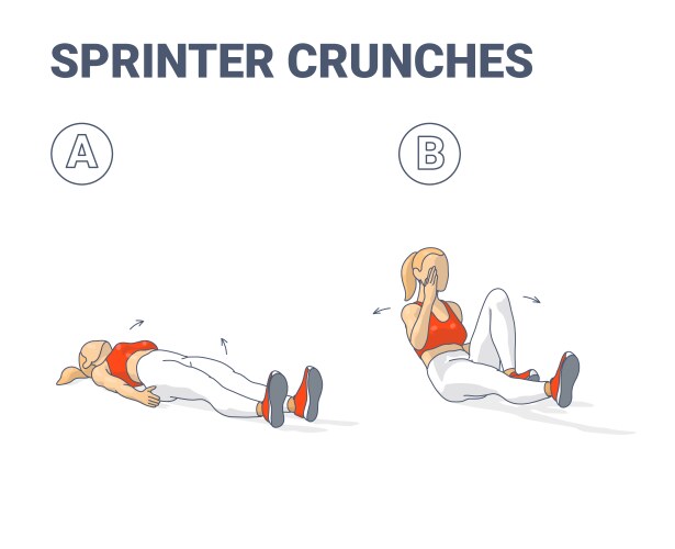 Cross crunch exercise bicycle crunches abs Vector Image