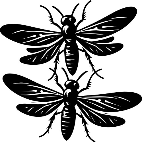 Beautiful firefly insect silhouette isolated Vector Image