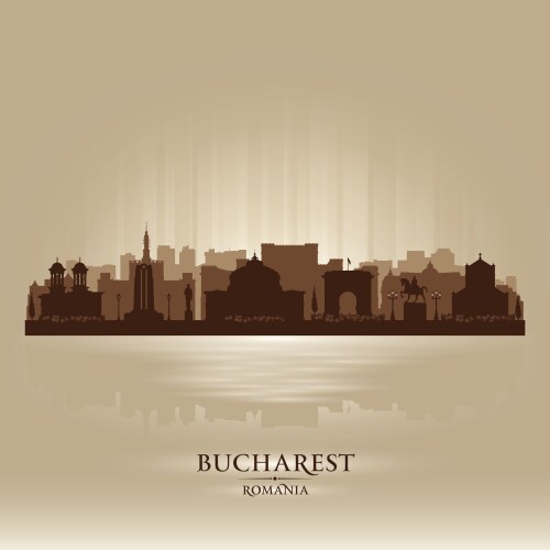 Bucharest romania city skyline silhouette Vector Image