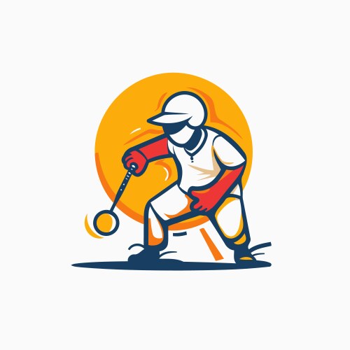 Golfer logo design template of playing golf Vector Image