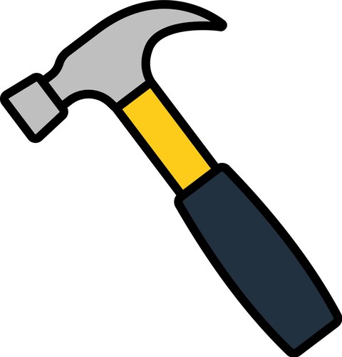 Hammer cartoon icon isolated Royalty Free Vector Image