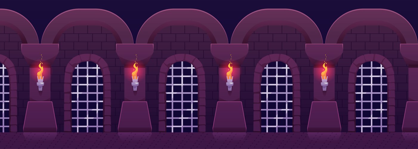 Medieval castle corridor Royalty Free Vector Image