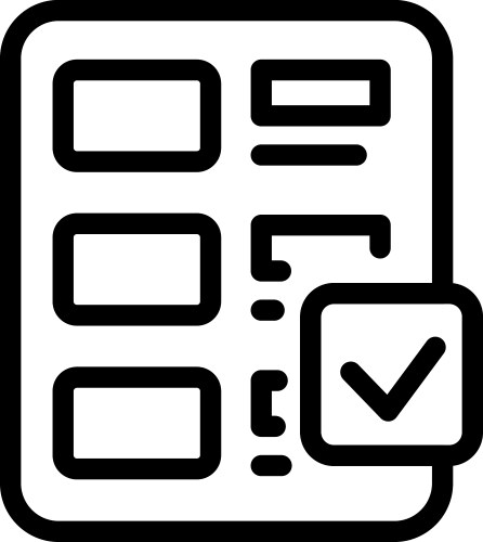 Interactive whiteboard displaying a checklist Vector Image