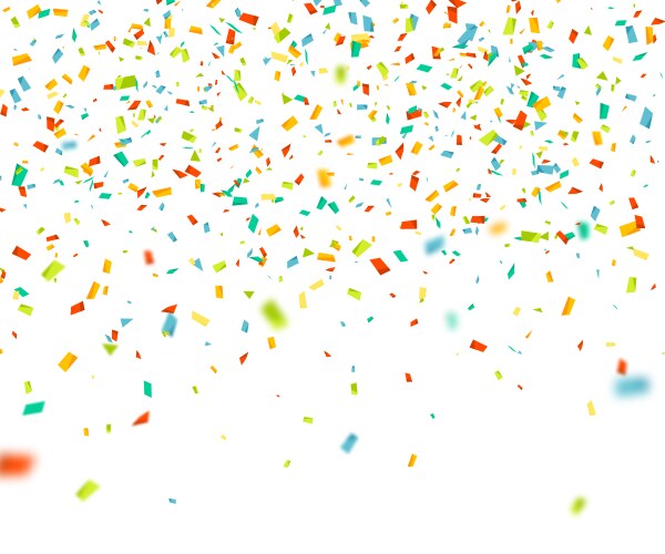 Holiday background with flying colorful confetti Vector Image