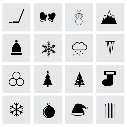 Snow icon set Royalty Free Vector Image - VectorStock