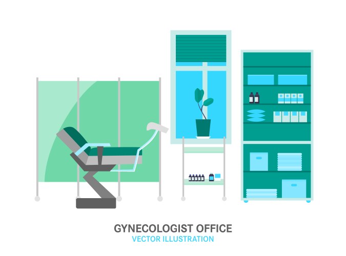 Gynecologist at hospital cartoon Royalty Free Vector Image