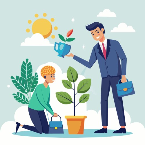 Business mentor coaching or consult to help Vector Image