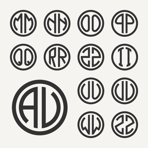 Monogram design template for two letters Vector Image