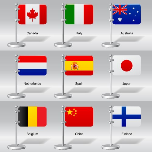 Country flags icons Royalty Free Vector Image - VectorStock