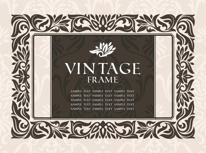 Floral retro frame Royalty Free Vector Image - VectorStock