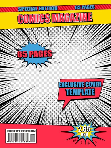 Comics poster design template Royalty Free Vector Image