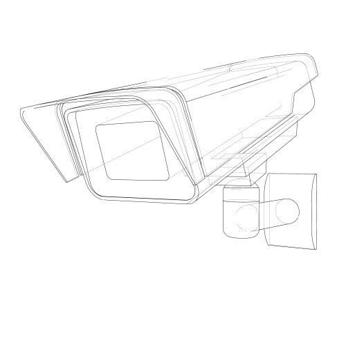 Cctv security camera side view outline drawing Vector Image