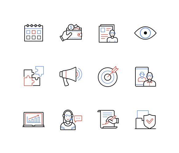 Non verbal communication icons set Royalty Free Vector Image